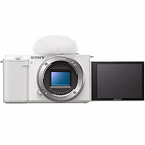 Sony ZV-E10 Mirrorless Camera Vlogger Kit with 16-50mm F3.5-5.6 Lens ILCZV-E10L/W White Bundle with ACCVC1 Including GP-VPT2BT Grip + Filters + Wide & Telephoto Lenses + Deco Gear Case & Accessories
