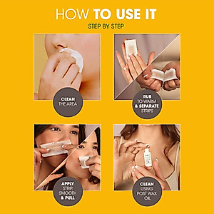 Nad's Facial Wax Strips - Natural All Skin Types - Waxing Kit With 30 Face Wax Strips & Post Wax Oil, 1 Count