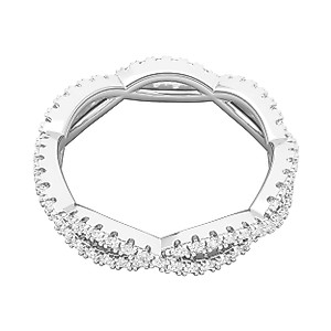 Sterling Silver Full Infinity Twist Genuine Moissanite Eternity Ring Wedding Band Matching Ring (7)