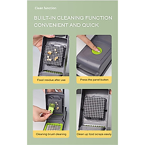 BM VIRAL Vegetable Chopper, Onion Chopper, Mandolin Slicer, Pro 10 in 1 professional food Chopper Multifunctional Vegetable Chopper and Slicer, Dicing Machine, With Container (grey)