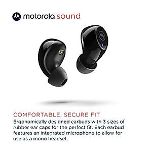 Motorola Moto Buds 105 - True Wireless ENC Bluetooth Earbuds with Touch Control & Micro-Charging Case - IPX5 Water-Resistant, Lightweight Comfort-Fit, Clear Sound - Black