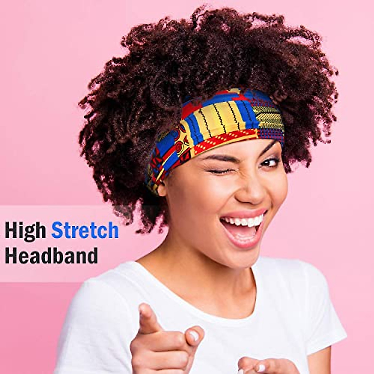 SATINIOR 6 Pieces African Headband Boho Print Headband Yoga Sports Workout Hairband Elastic Twisted Knot Turban Headwrap for Women Girls Hair Accessories (Bohemia Prints)
