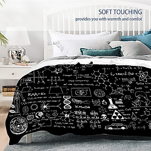 Science Formulas Chalkboard Math Physics Equation Blanket Flannel Throw Lightweight Super Soft Cozy Blankets for Couch Bed Sofa Chair, Gift for Birthday Thanksgiving Christmas 60"x50" for Teen