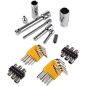 205 Piece Mechanics Tool Set, Socket Wrench Auto Repair Tool Pliers Combination Mixed Hand Tool Set Kit with Box Organizer Storage Case