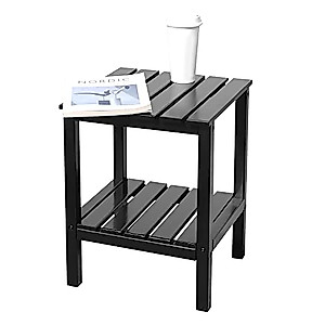 INTOBOO Outdoor Side Table,Rectangular End Table, Adirondack Small Side Tables, Patio Tables for Outside Pool Porch Deck Garden Backyard -Black