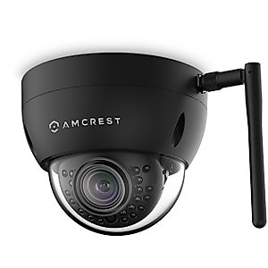 Amcrest ProHD Fixed Outdoor 3-Megapixel (2304 x 1296P) Wi-Fi Vandal Dome IP Security Camera - IP67 Weatherproof, IK10 Vandal-Proof, 3MP (1080P/1296P), IP3M-956B (Black) (Renewed)