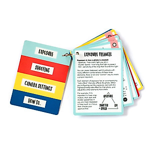 DSLR Cheat Sheet Cards for Canon, Nikon and Sony Cameras - Plastic Quick Reference Photography Cards | Camera Settings, Exposure & Manual Mode (Bright)