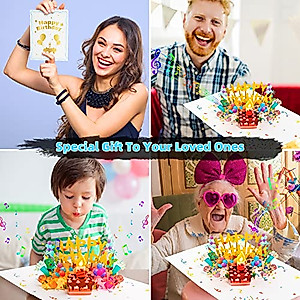 Vocavi Musical Birthday Pop-Up Card with Light & Blowable Candle, 3D Funny Birthday Card with Song 'HAPPY', Applause Cheers Sound Effect, Birthday Gift Greeting Cards for Kids Men and Women