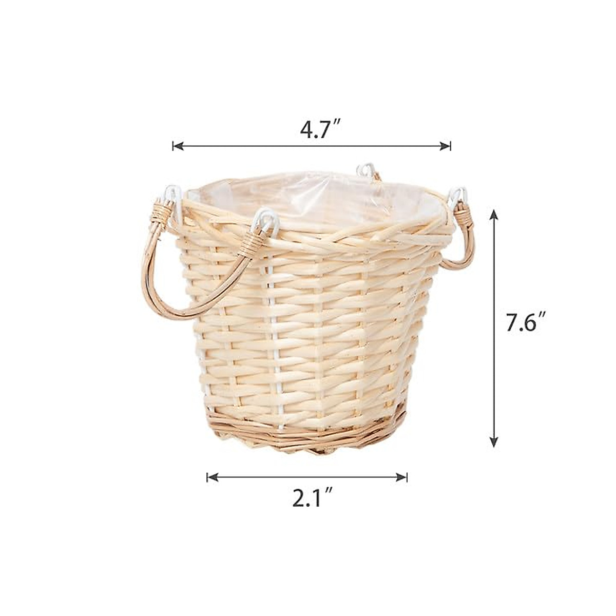 JLKIMZVO Wicker Waste Basket, Bathroom Trash Can with Handle, Wicker Garbage Can for Bathroom, Living room, Bedroom, office
