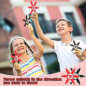 Deekin 8 Pcs Ninja Foam Star Toys Throwing Stars Foam Throwing Toys for Boys Halloween Cosplay Ninja Party Favors Birthday Party Supplies Decorations, 4 Inch, Black and Orange