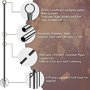 Espird String Light Poles for Outdoors,Christmas Decoration Poles for String Lights,3 in 1 Light Poles with Hooks for Deck Garden Patio Wedding Cafe Party 2PCS