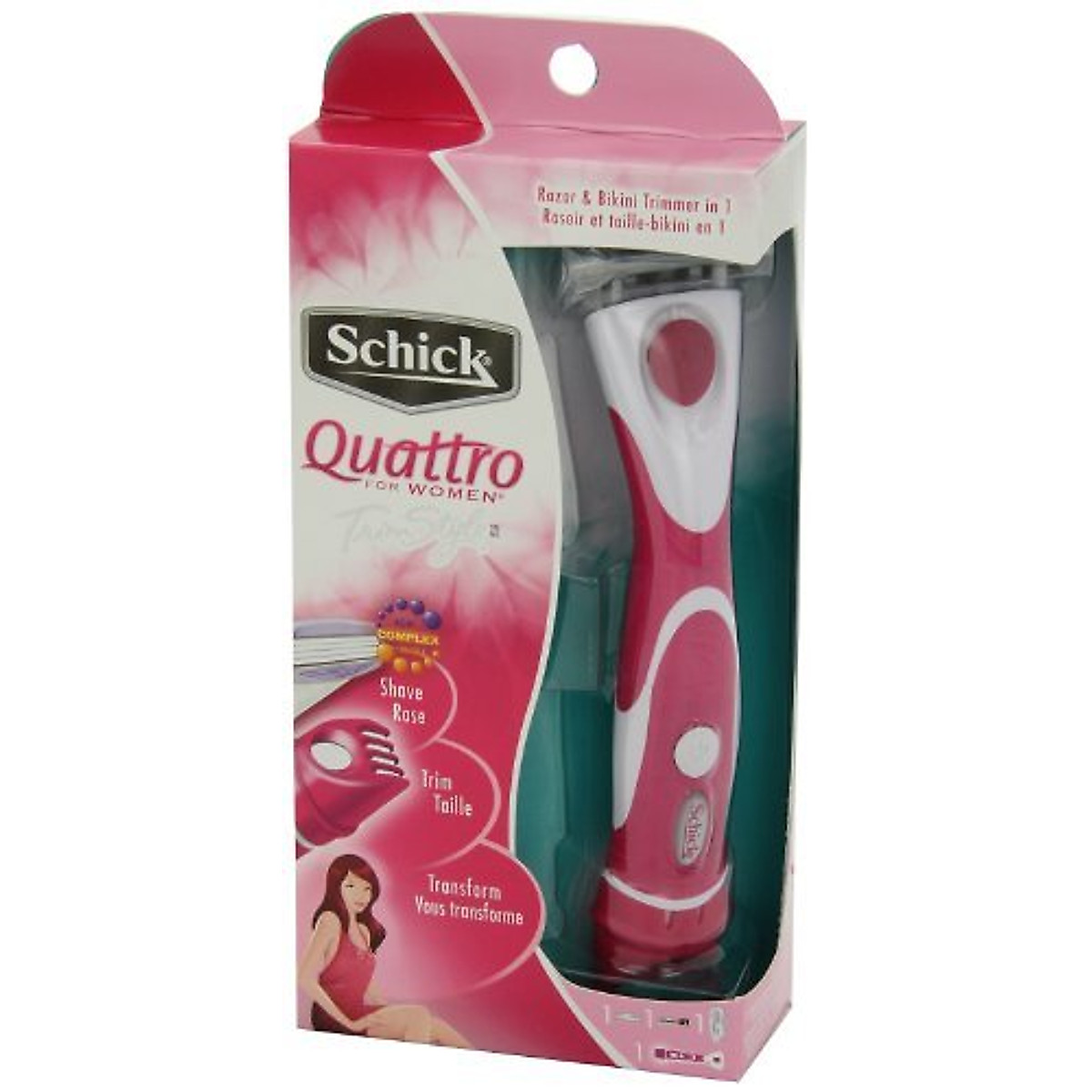 Schick Quattro For Women Trimstyle Razor & Bikini Trimmer (Color Mat Vary)