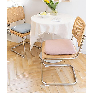 Memory Foam Chair Cushions for Dining Chair Pads Square 18" x 18" Thick Reversible Seat Cushion for Kitchen Living Room Office Chair Seat Cover Machine Washable (18" x 18", Coffee)