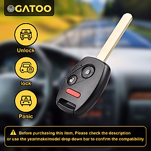 Key Fob Remote Control Replacement Fits for 2005 2006 2007 2008 Honda Pilot Keyless Entry Remote CWTWB1U545 35111-S9V-325, 2 Pcs