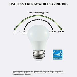 Sunlite 80218-SU LED A15 Refrigerator Light Bulb, 5.5 Watts (40W Equivalent), 450 Lumens, Medium Base (E26), Dimmable, Frosted Finish, UL Listed, Energy Star, 40K - Cool White, 1 Pack