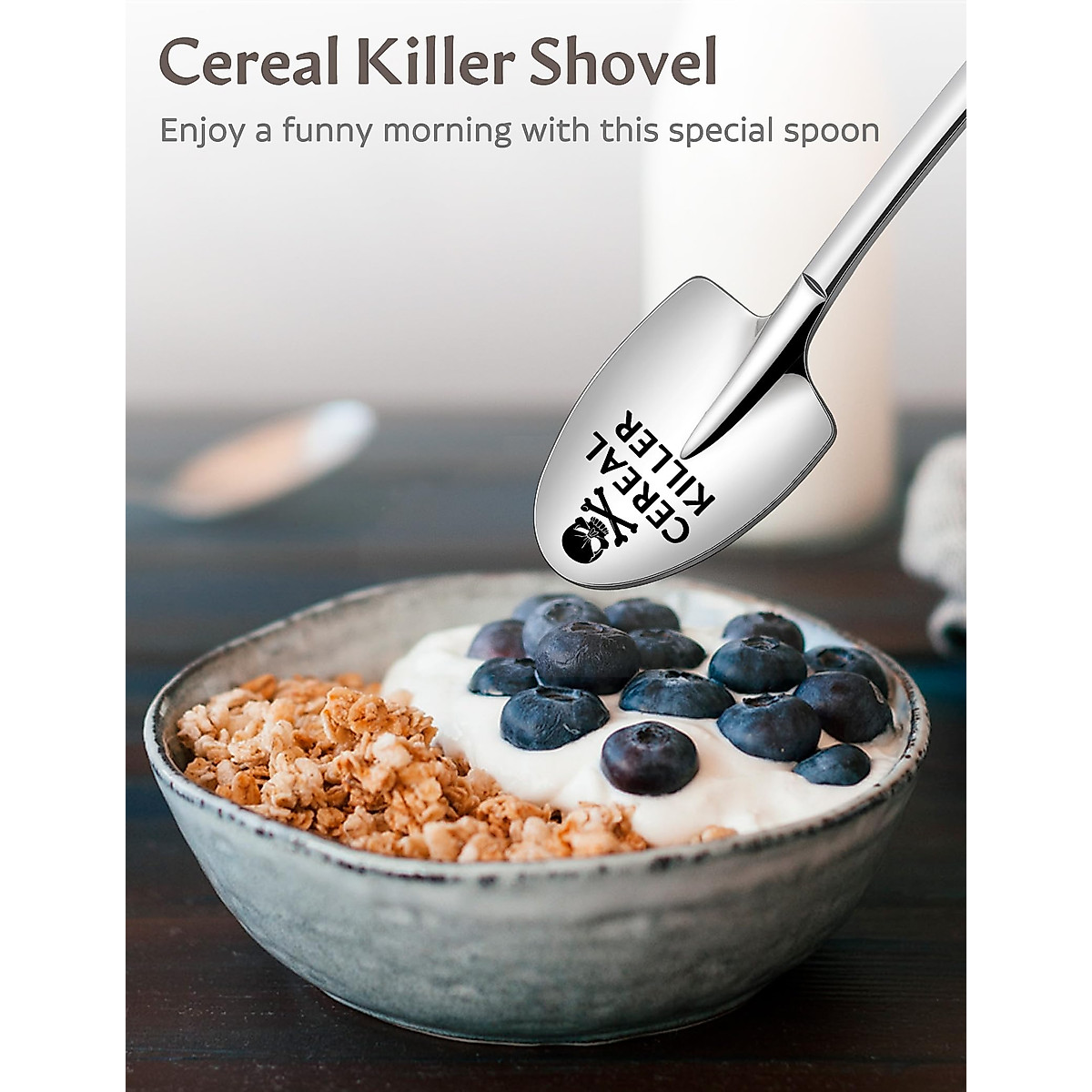 Funny Christmas Gifts for Men Stocking Stuffers, Mens Birthday Gifts for Him, Boyfriend, Husband, Unique Gifts for Dad, Grandpa, Gag Gifts Cereal Killer Spoon