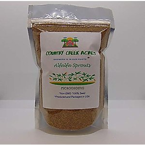 Alfalfa Sprouting Seed, NON GMO -8 Oz -Country Creek LLC Brand - High Sprout Germination- Edible Seeds, Gardening, Hydroponics, Growing Salad Sprouts, Planting, Food Storage & More