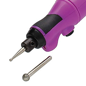 The Beadsmith Micro Engraver w/Spotlight, 6.25", Battery Operated (2xAAA), 2 Round Diamond-Tip Bits and Hex Key, Engraver, Polisher, Sander- for Metal Engraving, Wood Carving, and Jewelry Polishing