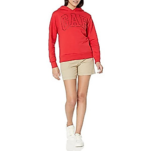 GAP womens Logo Sherpa Lined Hood Sweatshirt, Modern Red, Medium US