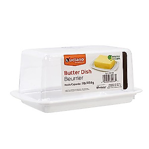 Butter Dish, Holds 1-lb (454g), 5.5x3.5x3.25 Inch