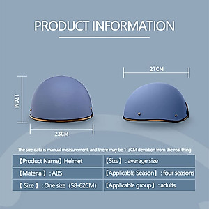 Open Face Motorcycle Half Helmet for Adults, DOT Approved Retro Vespa Helmets, Men’s and Women’s Light Breathable Quick Buckle Fashion Skull Cap Helmet for Street Bike Moped Cruiser -White-58-62CM