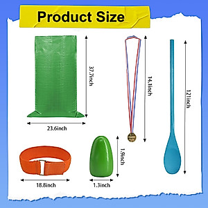 succulentlovers Potato Sack Race Bags - 25 PCS Outdoor Games Sack Race Bags, 3-Legged Race Bands, Egg Spoon Relay Race, Plastic Medals, Carnival Outdoor Lawn Party Games for Adults & Family