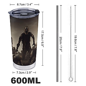 TKJMCSW Many Zombie Travel Mug 20 Oz Tumbler Travel Coffee Mug Insulated Coffee Mug Water Bottle Stainless Steel Insulated Tumblers Insulated Cup Tumbler Cup Coffee Mug with Lid