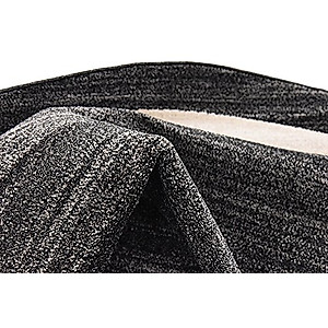 Unique Loom Del Mar Collection Area Rug - Maria (7' 10" Round, Black/ Ivory)