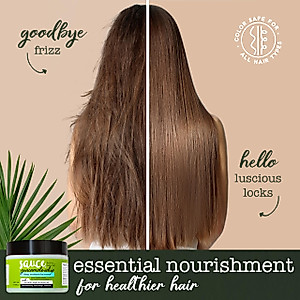 SAUCE BEAUTY Deep Conditioning Hair Mask (12 Fl Oz) Guacamole Whip Hair Mask for Damaged Hair & Frizz Control with Avocado, Honey, Monoi & Argan Oil, All Hair Types