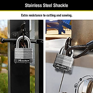 Master Lock 5SST Stainless Steel Outdoor Padlock with Key, 2 Pack Keyed-Alike