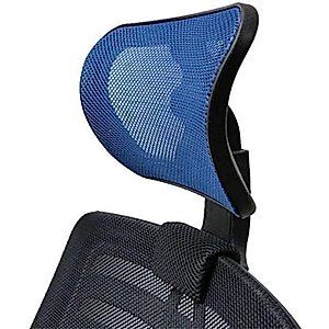 Chair Headrest Pillow Attachment Office Chair Mesh Head Rest Black Mesh Nylon Frame Head Support Cushion Clip Universal Adjustable Angle Head Elastic Pillow,Headrest Only (Blue, 2.6 Fixing Clips)