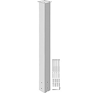 VEVOR Mailbox Post, 43" High Mailbox Stand, White Powder-Coated Mail Box Post Kit, Q235 Steel Post Stand Surface Mount Post for Sidewalk and Street Curbside, Universal Mail Post for Outdoor Mailbox