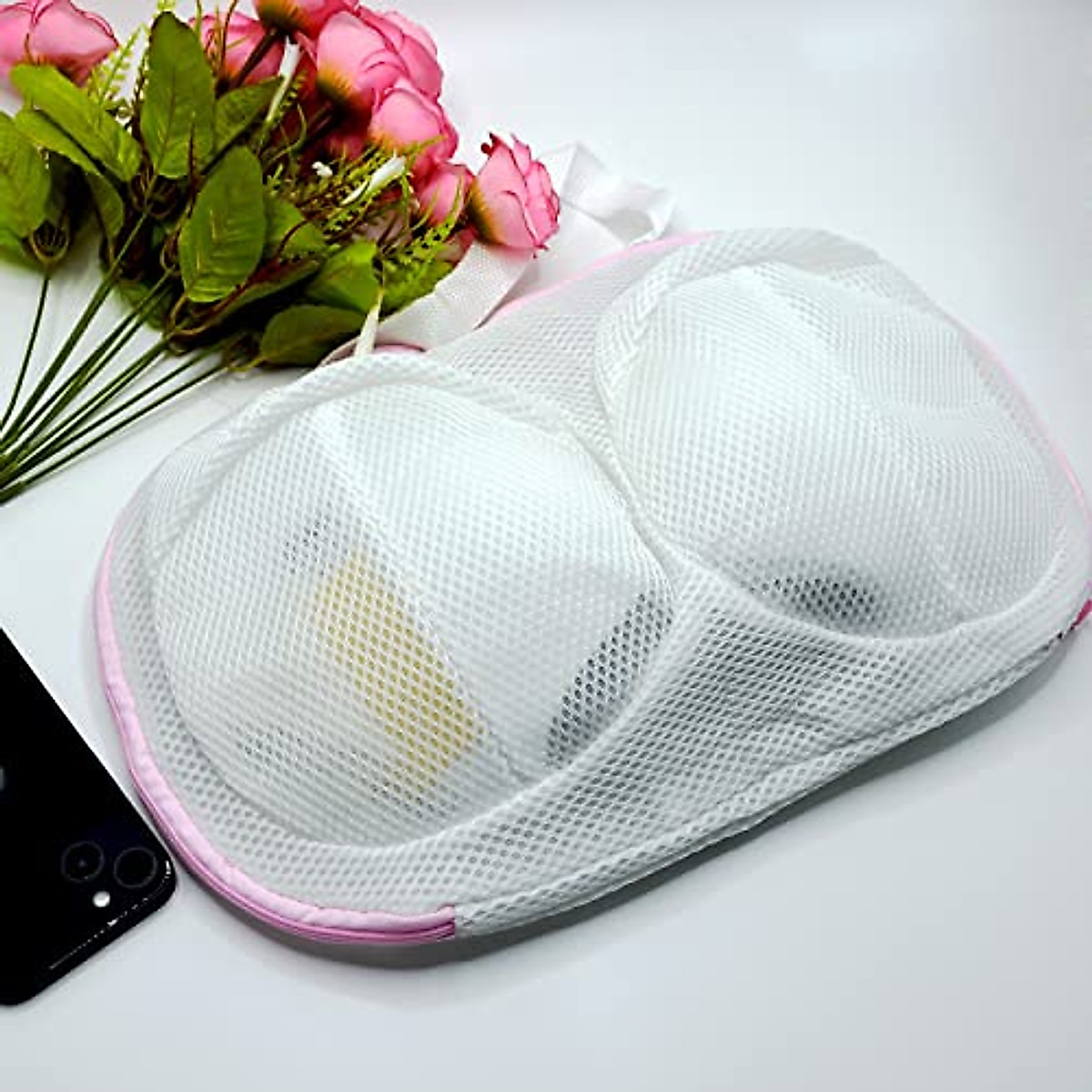 6 PCS 10" X 15" Bra Washing Bags for Laundry, Large Bra Laundry Bags for Washing Machine, Fits A-E Cups Anti Deformation Bra Mesh Bag, Lingerie Bags for Washing Delicates (10" X 15" Inch, Grey)
