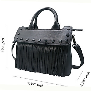 Womens Satchel Crossbody Bag Ladies Purses and Handbags Tote Bag(Black)