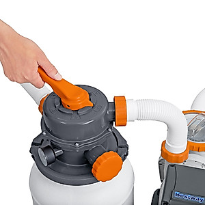 Bestway 58498E Flowclear 1500 Gallon Sand Filter Pool Pump for Above Ground 300 to 11,200 Gallon Swimming Pools with Adapter (Sand is Sold Separately)