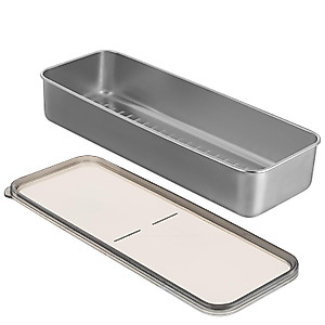 Sanbege 2 Pcs Bacon Containers with Airtight Lids, 304 Stainless Steel Deli Meat Keeper, Stackable Food Storage Boxes for Refrigerator, Saving Lunch Ham, Spaghetti, Asparagus, Celery