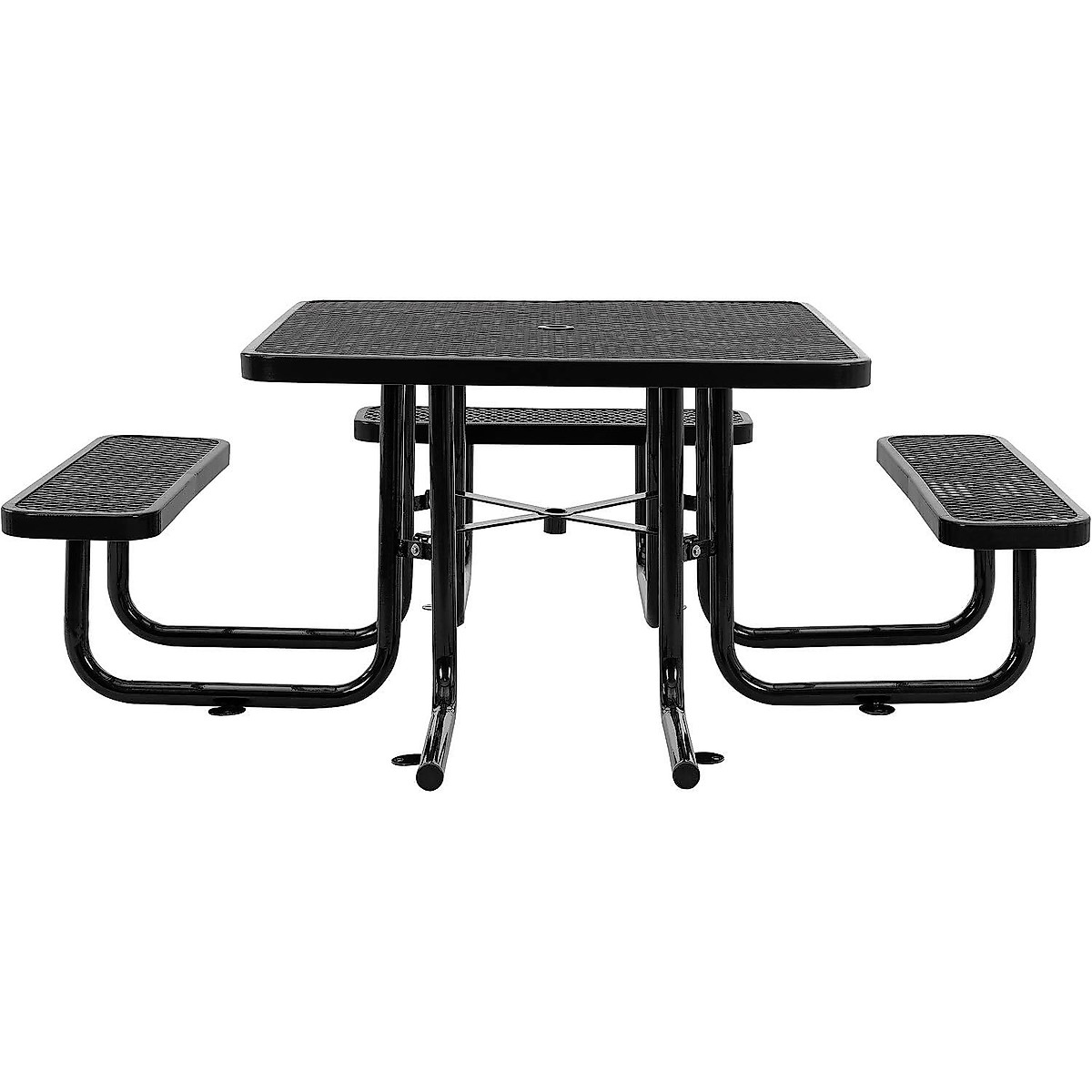 Global Industrial 46" Wheelchair Accessible Square Picnic Table, Surface Mount, Black