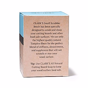CLARK'S Cutting Board Oil Scrub Brush - Round Wood Applicator for Food Grade Mineral Oil and Wax on Wooden Bamboo, Cast Iron, and Utensils – USA Maple Construction – Kitchen Countertops Food Safe