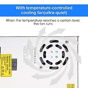 Adjustable DC Power Voltage Converter AC 110V-220V to DC 0-48V 10A Module Switching Power Supply Digital Display 480W Voltage Regulator Transformer Built in Cooling Fan