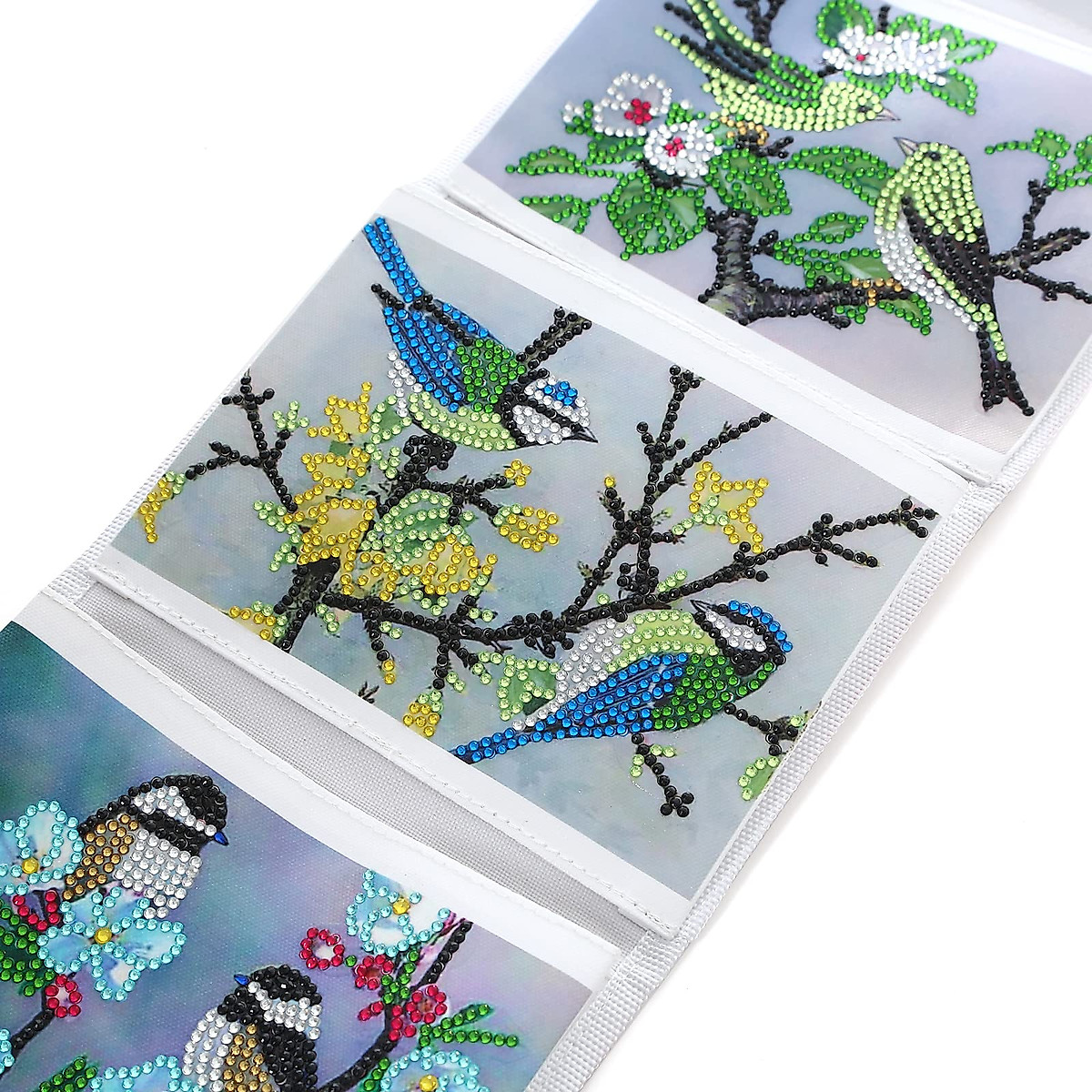 LUSandy DIY Birds Diamond Painting Hanging Storage Bag, Over The Door Wall Mount Diamond Art Closet Organizer, Hanging Storage Pouches with 3 Pockets for Bedroom & Bathroom