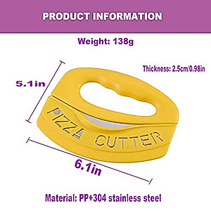 niceeshop Pizza Cutter, Pizza Knife sharp stainless steel blade, easy-to-clean and safe slicer with cover, for pizza lovers-a warm gift for mom.