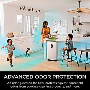 Shark HE601 Air Purifier 6 True HEPA Cleans up to 1200 Sq. Ft., Captures 99.98% of Particles, dust, allergens, Smoke, 0.1–0.2 microns, Advanced Odor Lock, Quiet, 6 Fan, White