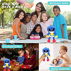 Adawell 20cm Metal Sonic Plush Toy, Stuffed Figure, Blood Sonic exe, Gift for Fans