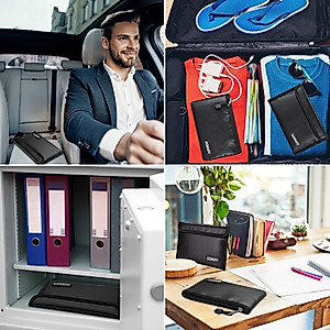 Hodufy Small Fireproof Bag, 5 x 8 inches Non-Itchy Fireproof Money Bag, Fireproof Cash Bag, Bank Fireproof Bag Set for Valuables - Passport, Bank Deposit, Keys (2-Pack)