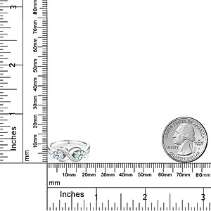 Gem Stone King 925 Sterling Silver 2-Stone Gemstone Birthstone and White Created Sapphire Infinity Promise Forever Love Knot Ring For Women | Oval 6X4MM | Available In Size 5, 6, 7, 8, 9