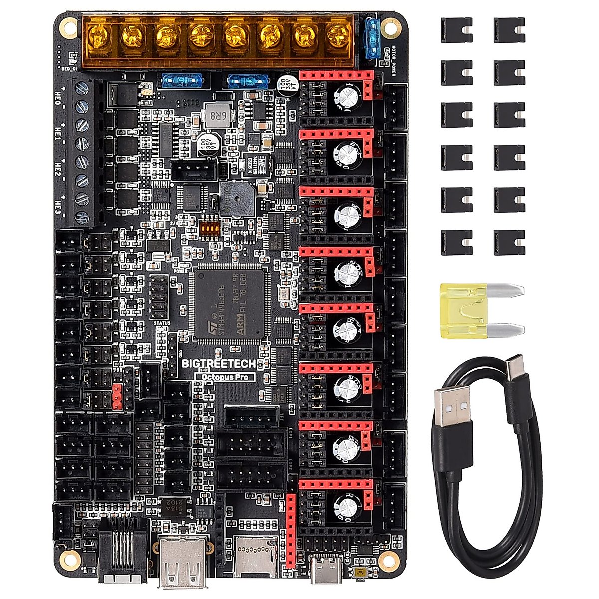 BIGTREETECH Octopus Pro V1.0 Controller Board New Upgrade with Octopus 32bit Motherboard Compatible TMC5160 Pro Stepper Driver, Support Powerful DIY for 3D Printer (Main Chip is STM32F446ZET6)