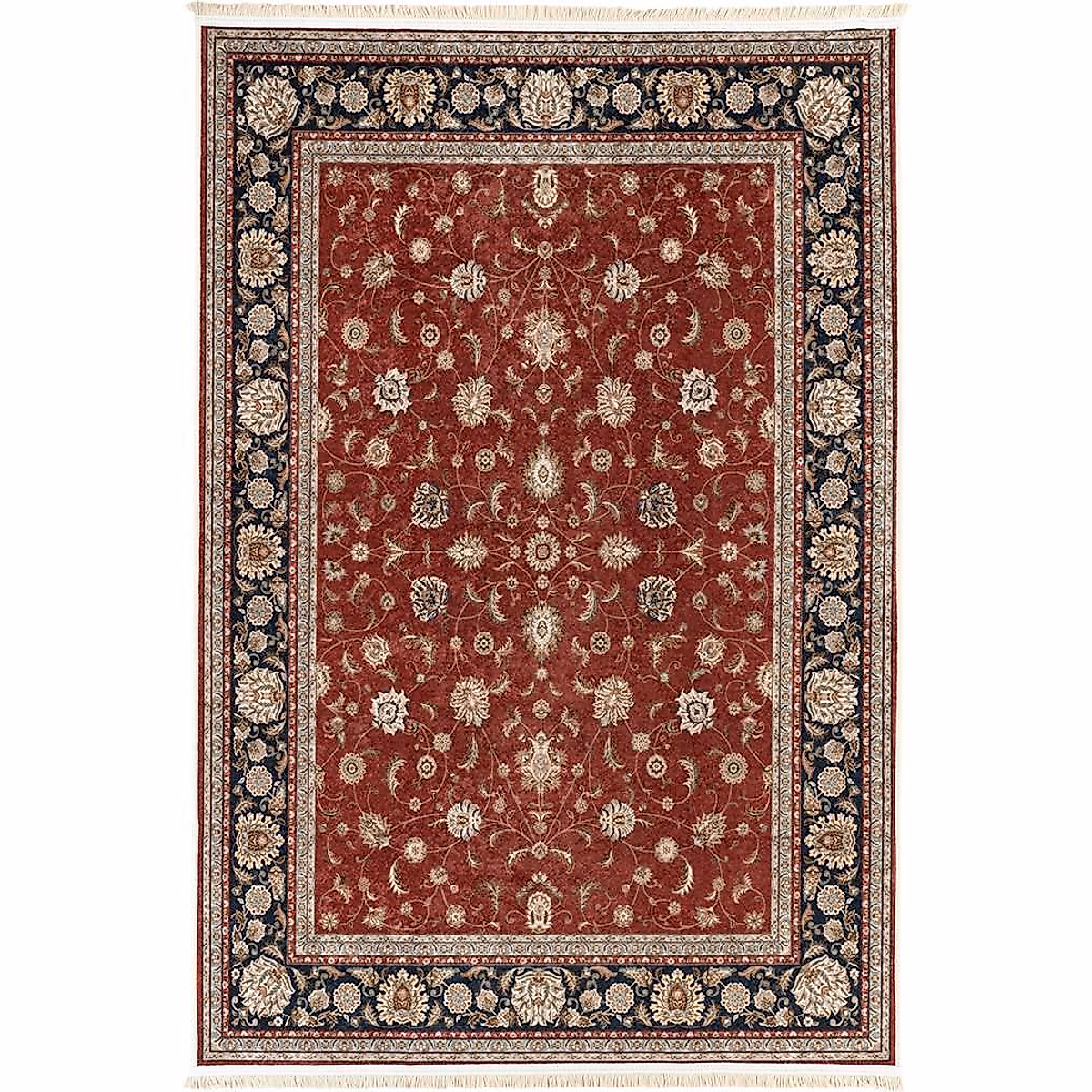 Alfa Rich Ultra-Thin (0.25 in) 5x8 Red Blue Washable Non-Slip Area Rugs for Living Room Bedroom Rug
