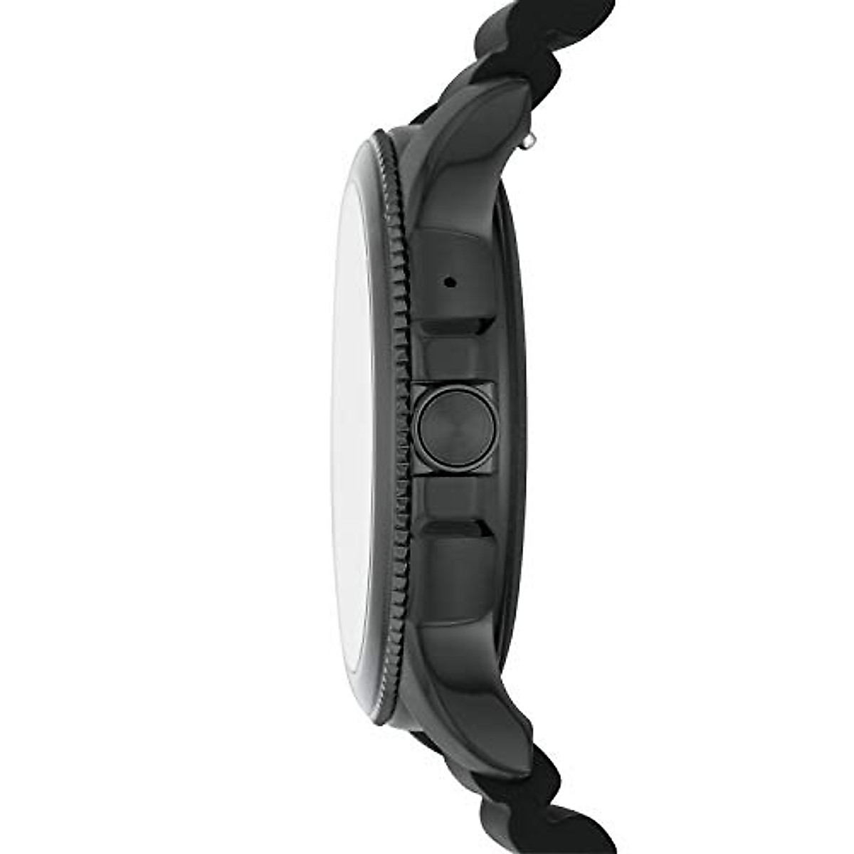 Fossil 44mm Gen 5E Stainless Steel and Silicone Touchscreen Smart Watch with Heart Rate, Color: Black (Model: FTW4047)