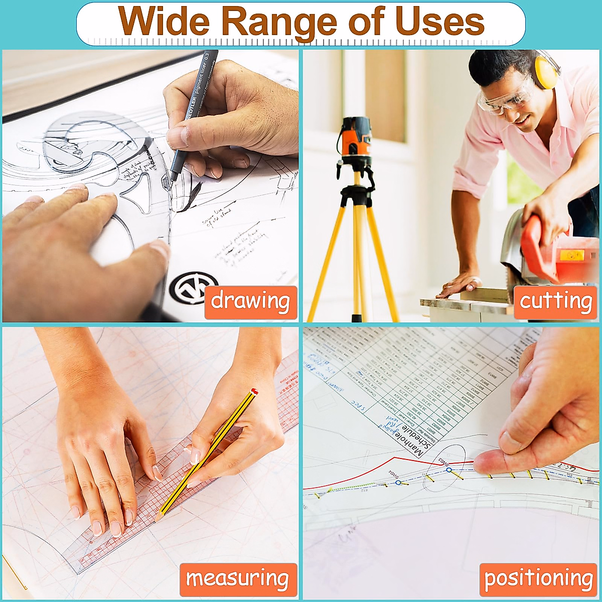 100 Pieces Ruler Grips, Transparent Strong Adhesive Silicone Ruler Rings for Quilting Rulers Quilt Templates for Sewing Rulers Quilting Templates 3/4 Inch and 1/4 Inch