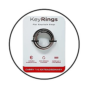 KeySmart Key Rings - Pack of 3 Flat Key Chain Rings for Key Attachment - Easy Opening and Closing Round Split Metal Key Rings for Keychains - Slim & Durable Large, Medium and Small Rings…